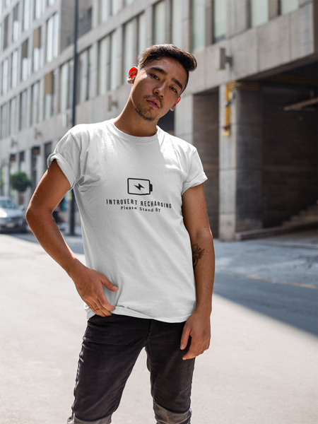 "Introvert Recharging" Short-Sleeve Unisex T-Shirt (White) – Introvert ...